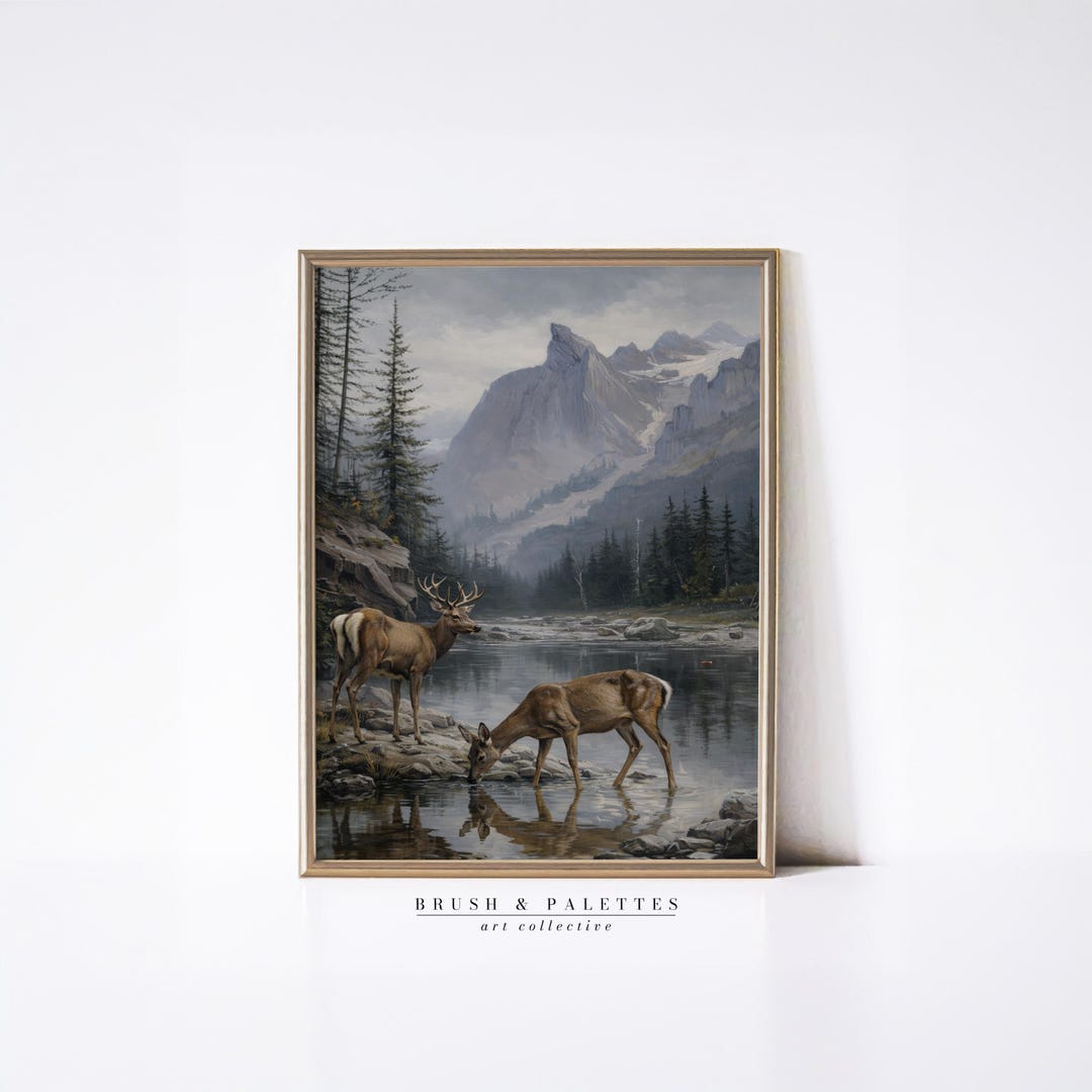 Alpine Deer Print: Serene Mountain Wildlife Scene (digital Download) - Etsy
