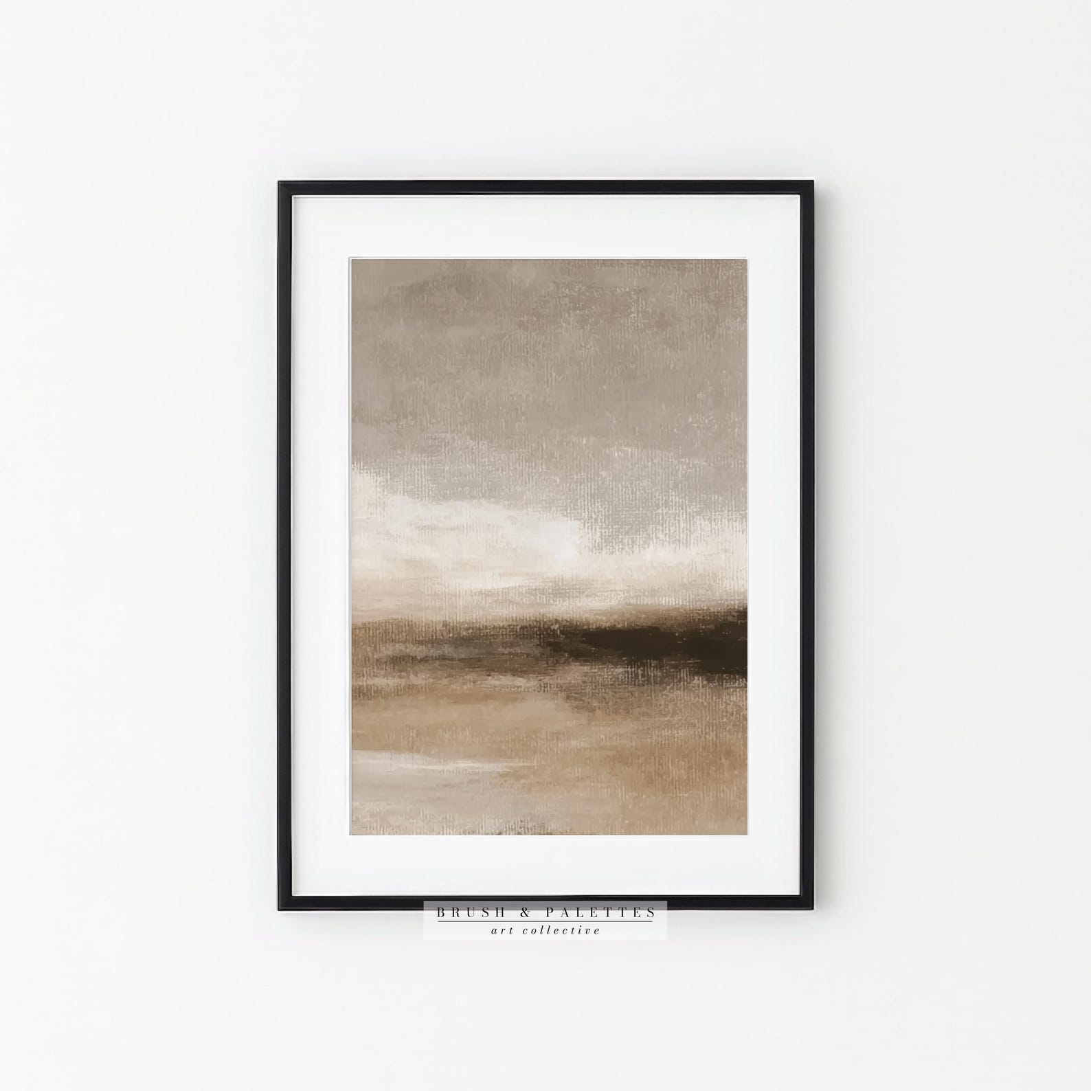 Neutral Horizon Diptych: Beige Abstract Landscape, Set of 2 Wall Art ...