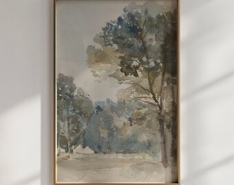 Antique Rustic Muted Landscape Painting Digital Download Frameable ...