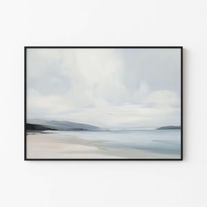 Neutral Coastal Wall Art Beach Landscape Painting Seascape Minimalist ...