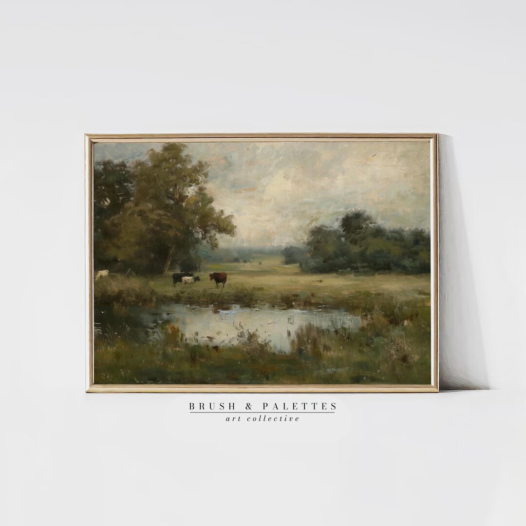 Countryside Landscape Digital Print | Rustic Farmhouse Wall Art ...