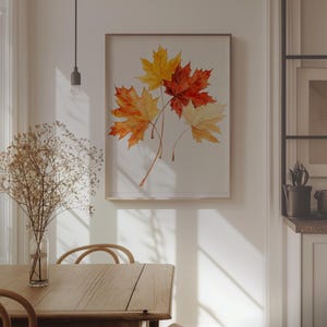 Printable Autumn Leaves Art Fall Foliage Wall Decor Botanical Nature ...