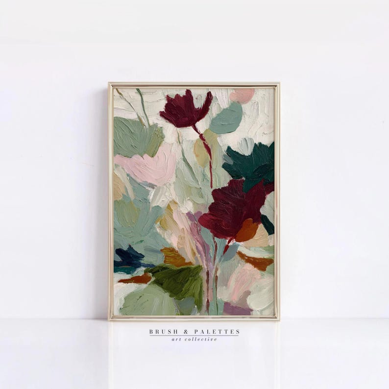 Bold Abstract Floral: Colorful Modern Expressionist Botanical Art Print ...
