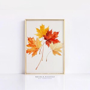 Printable Autumn Leaves Art Fall Foliage Wall Decor Botanical Nature ...