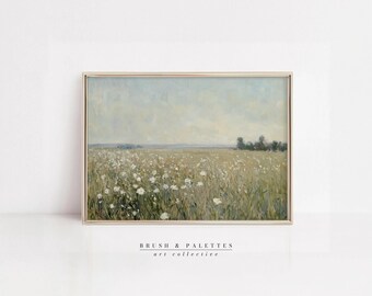 Soft Landscape Painting / Spring Wall Art / Vintage Landscape Art Print ...
