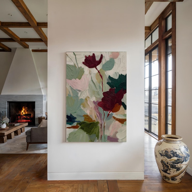 Bold Abstract Floral: Colorful Modern Expressionist Botanical Art Print ...