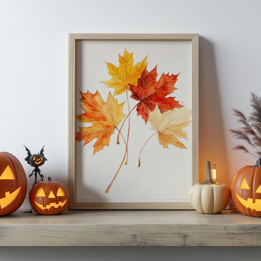 Printable Autumn Leaves Art Fall Foliage Wall Decor Botanical Nature ...