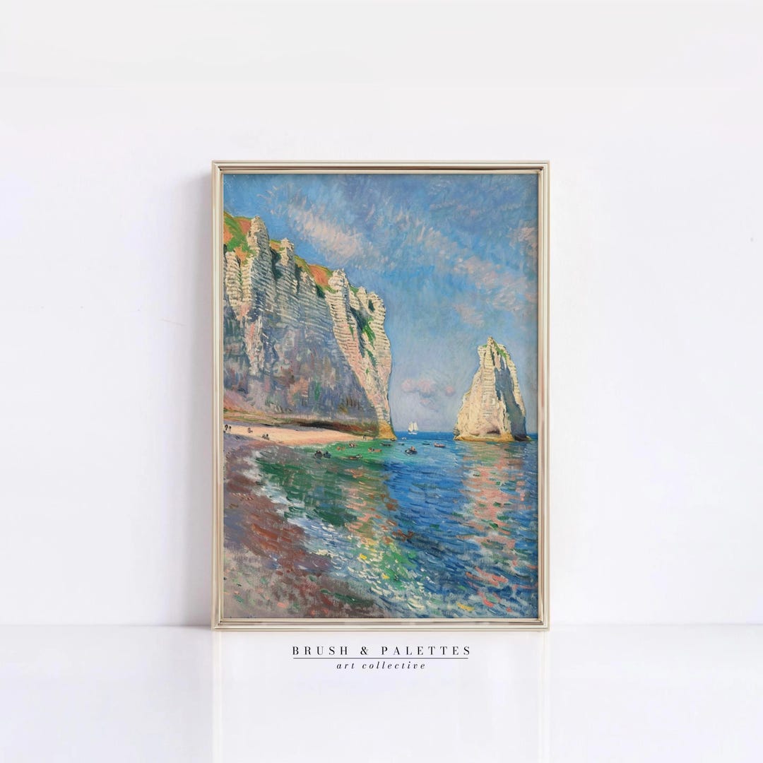 Claude Monet Style Coastal Cliff Painting | Seaside Impressionist ...