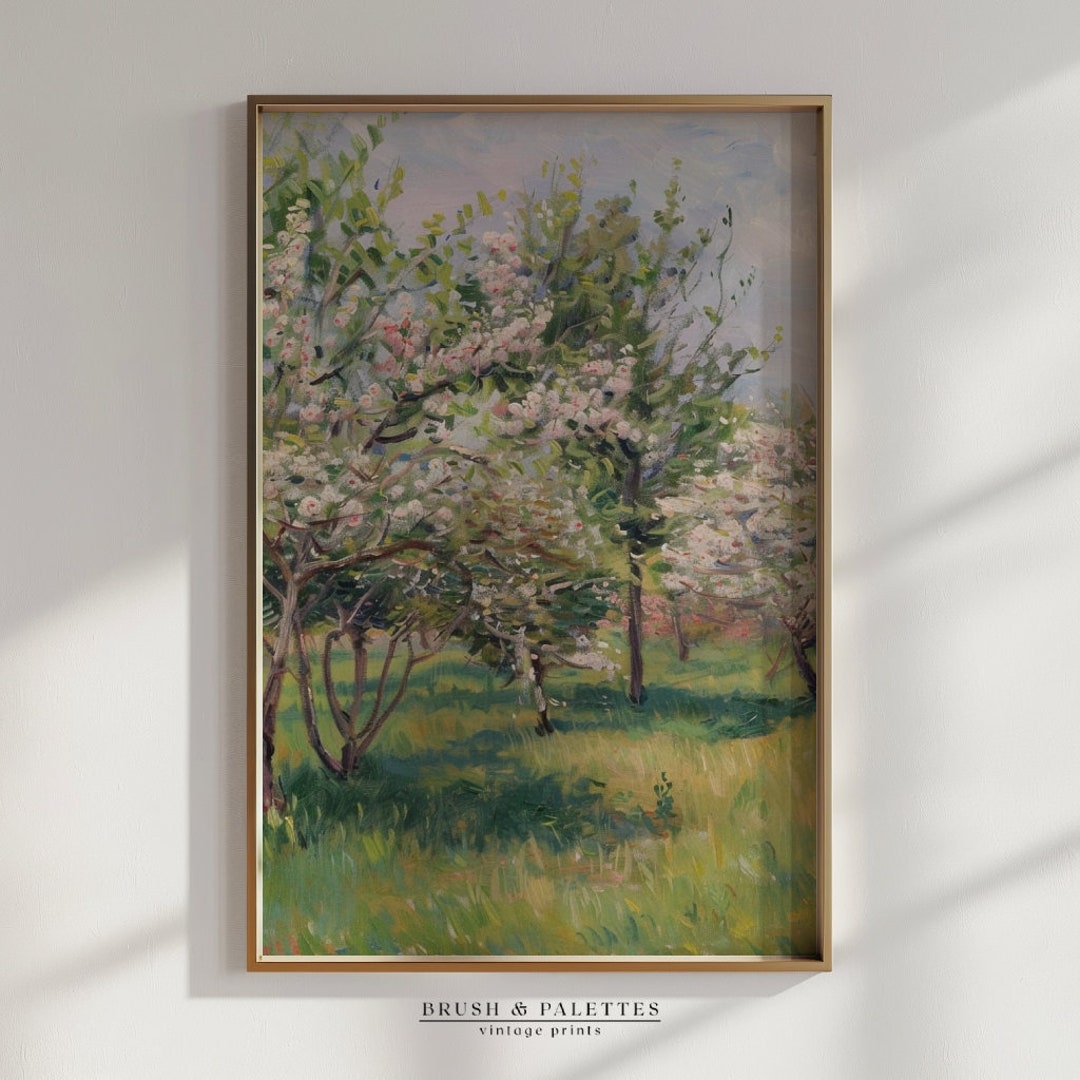 Spring Landscape Painting / PRINTABLE Spring Artwork / Vintage Art ...