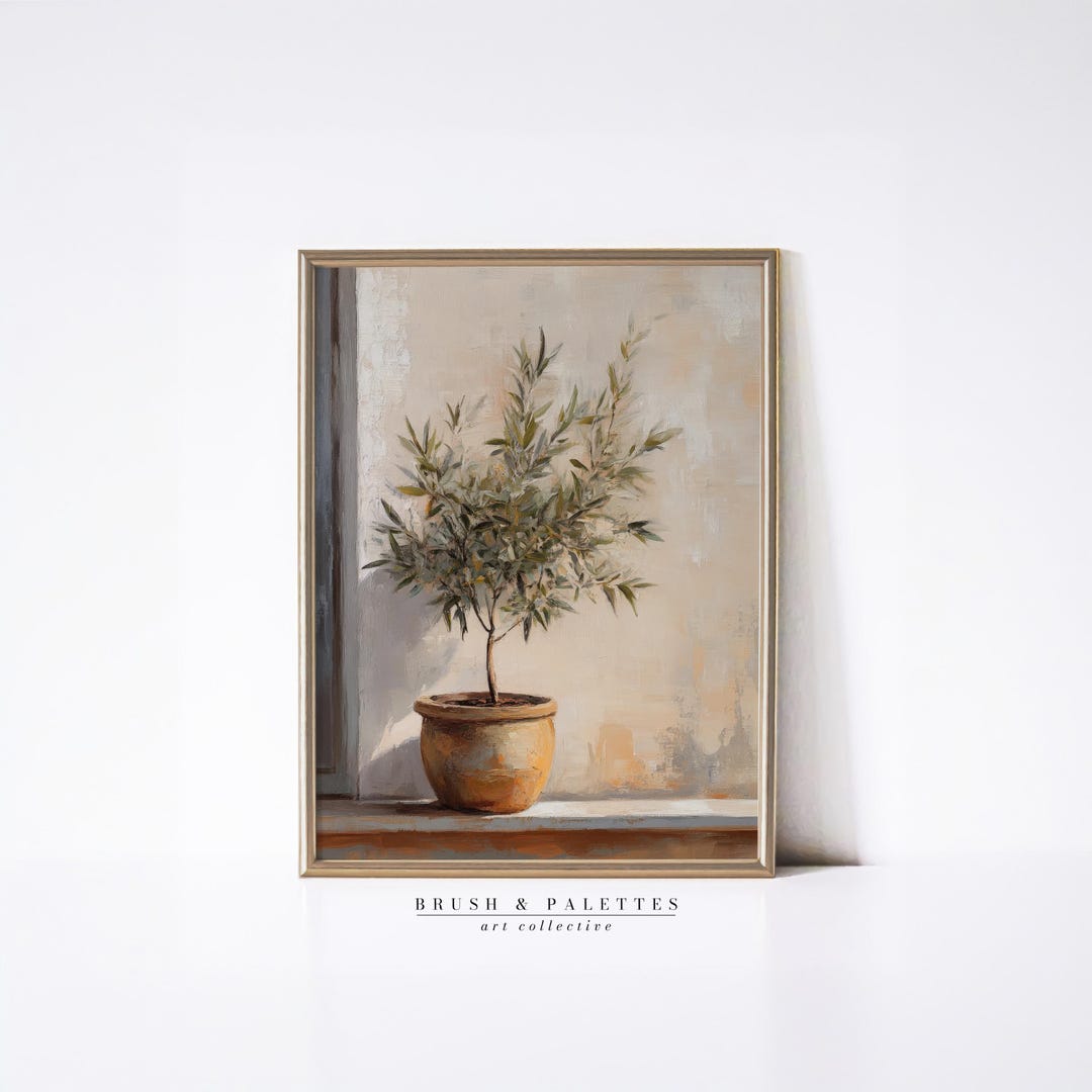 Potted Olive Tree Print | PRINTABLE Mediterranean Still Life Wall Decor ...