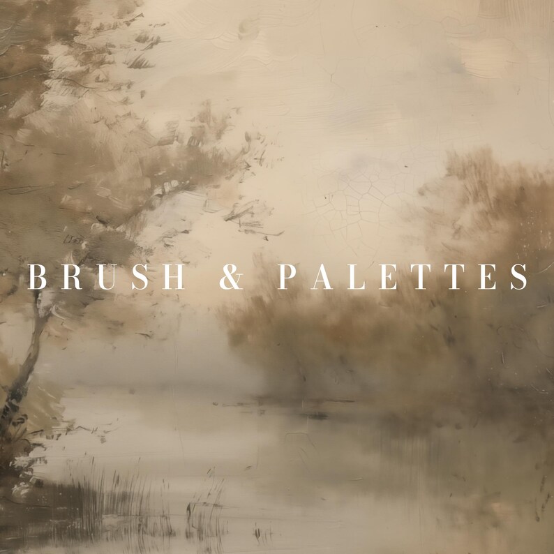 Vintage Foggy Landscape Digital Print Rustic Brown Wall Art Classic ...