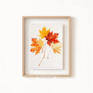 Printable Autumn Leaves Art Fall Foliage Wall Decor Botanical Nature ...