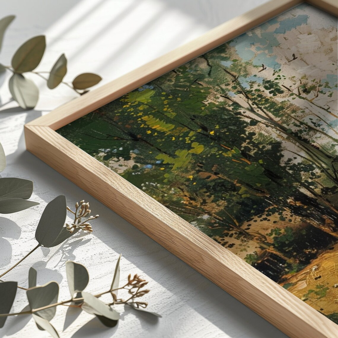 Spring Landscape Painting / Vintage Oil Landscape Painting / PRINTABLE ...