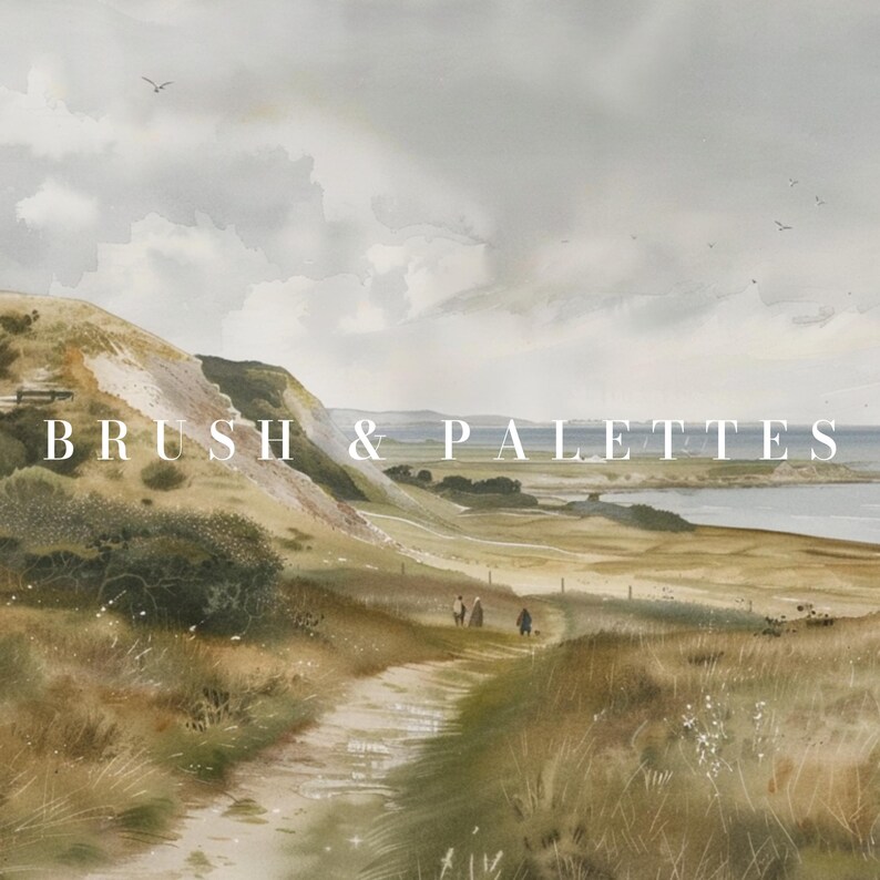 Coastal Countryside Watercolor Print | PRINTABLE Seaside Cliff ...