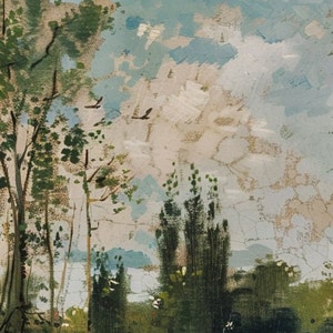 Spring Landscape Painting / Vintage Oil Landscape Painting / PRINTABLE ...