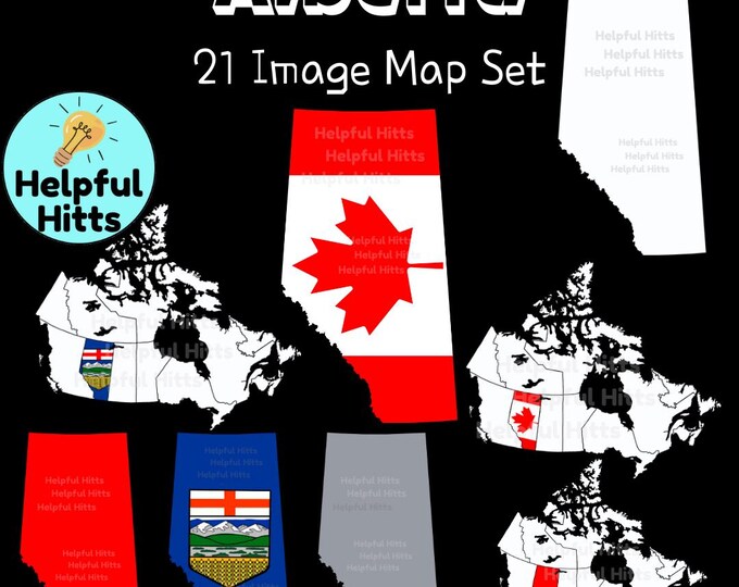 Canada Bright Colors Map Clip Art - North America - Instant Download ...
