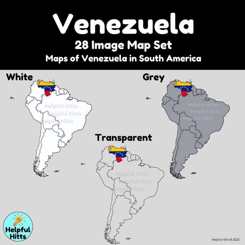 Venezuela Map Clip Art Set: South America Geography (28 PNG Images) - Etsy