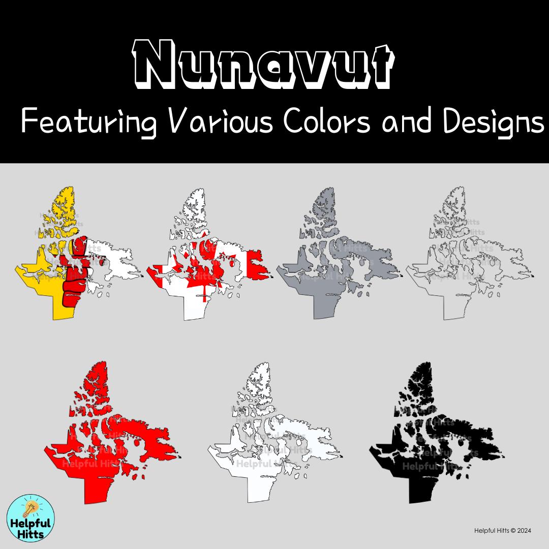 Nunavut Map Set Clip Art (21 PNG Images) - Etsy
