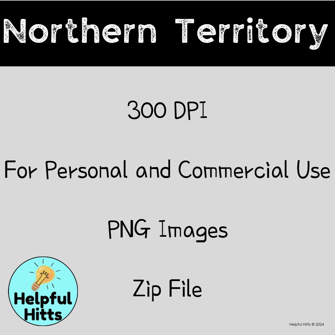 Northern Territory Map Set- Clip Art for Teachers, Geography, Australia ...