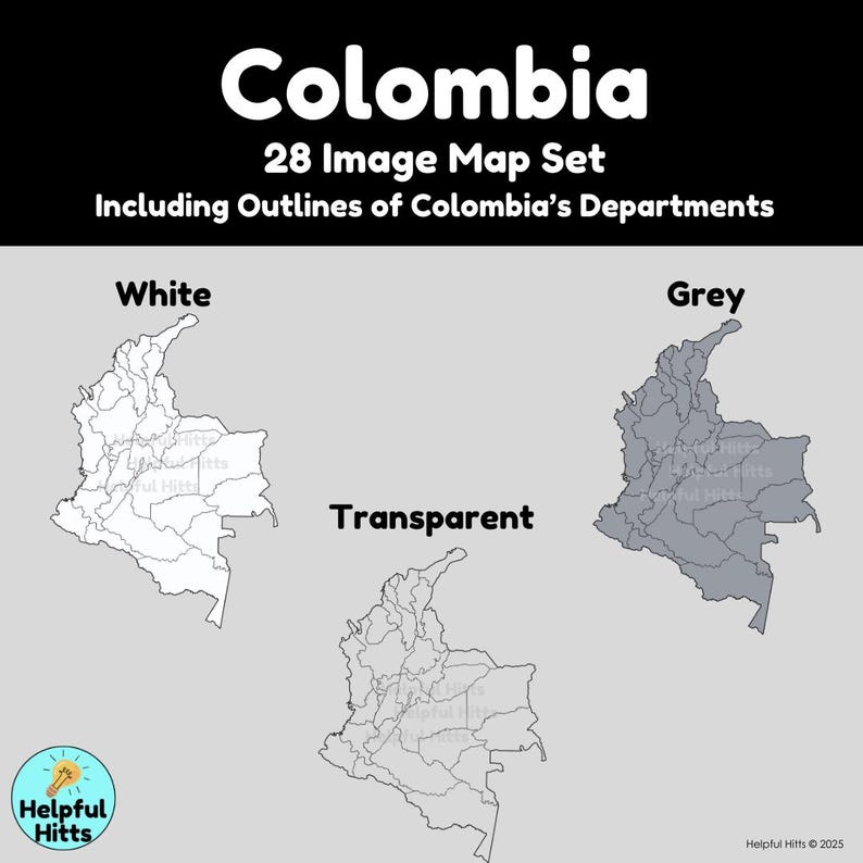 Colombia Map Clip Art Set: South America Geography (28 PNG Images) - Etsy