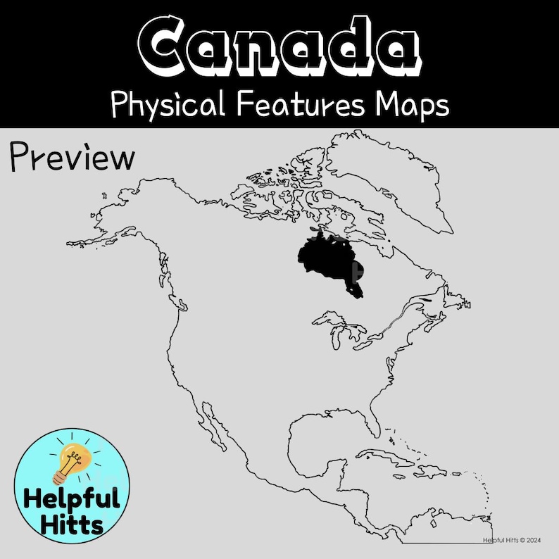 Canada Physical Features Map Set: Clip Art for Teachers (21 PNG Images ...