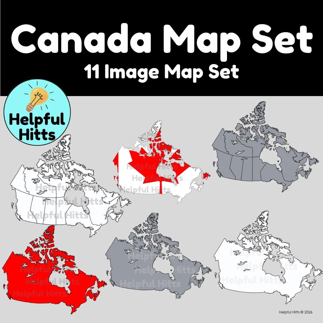 Canada Map Clipart Set: Provinces & Territories (11 PNG Images) - Etsy
