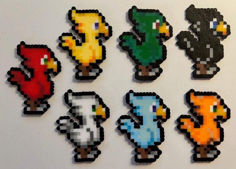 Chocobos- Final Fantasy- DIGITAL Fuse Bead Pattern - Perler Beads ...