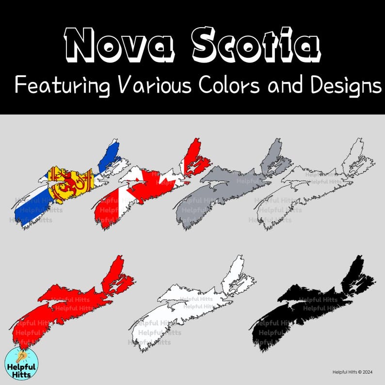 Nova Scotia Map Set Clipart- Clipart for Teachers, Geography, Social ...