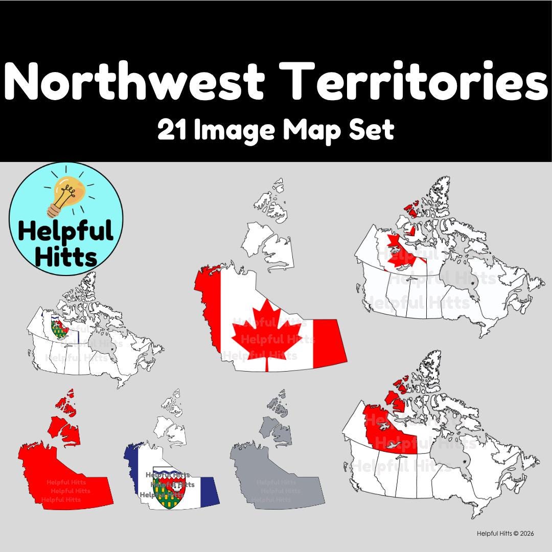 Northwest Territories Map Set Clip Art (21 PNG Images) - Etsy