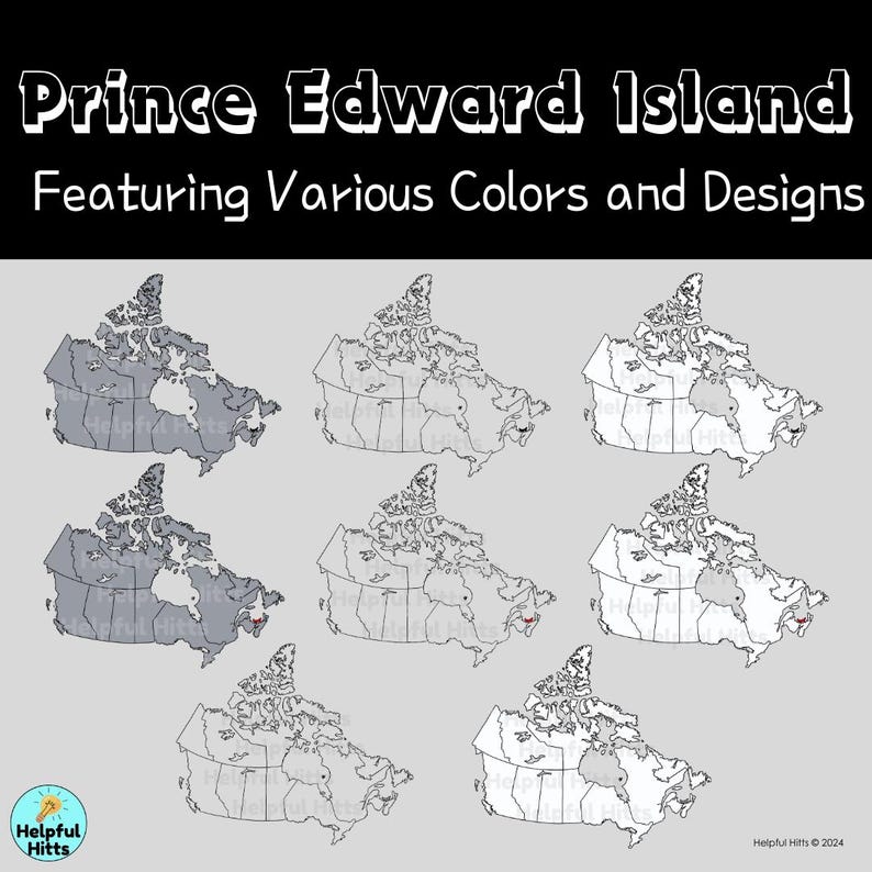 Prince Edward Island Map Set Clip Art (21 PNG Images) - Etsy