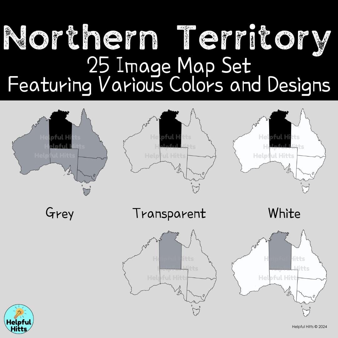 Northern Territory Map Set- Clip Art for Teachers, Geography, Australia ...