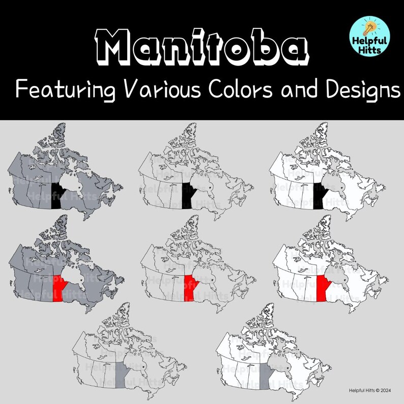 Manitoba Map Set Clip Art (21 PNG Images) - Etsy