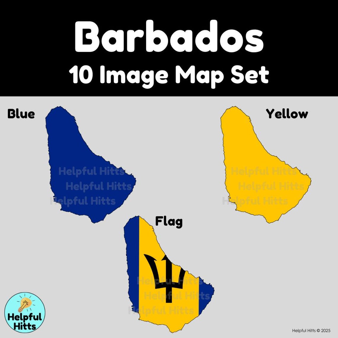 Barbados Map Clip Art Set: Caribbean Geography (10 PNG Images) - Etsy ...