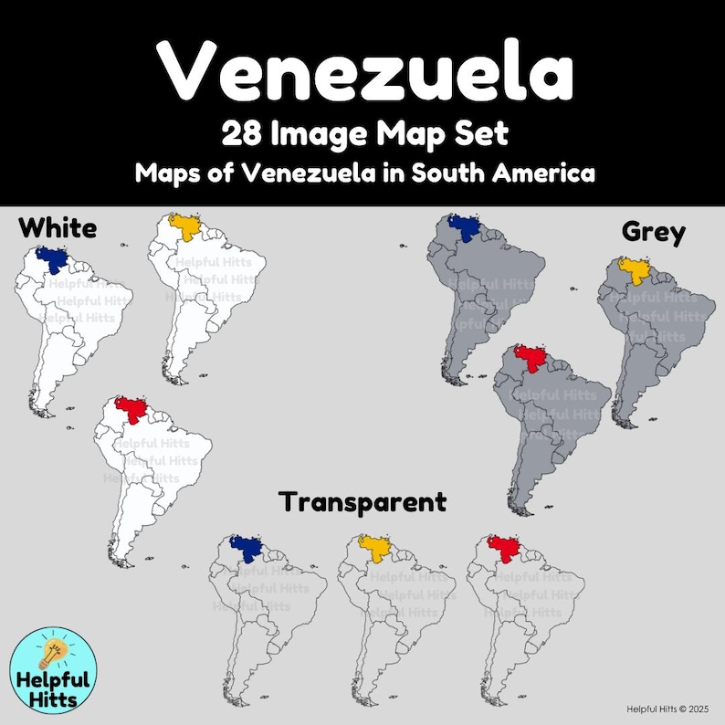 Venezuela Map Clip Art Set: South America Geography (28 PNG Images) - Etsy