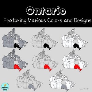Ontario Map Set- Clip Art for Teachers, Geography, North America Map ...