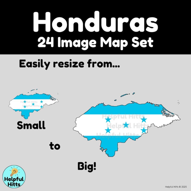 Honduras Map Clip Art Set: Geography Resources (24 PNG Images) - Etsy