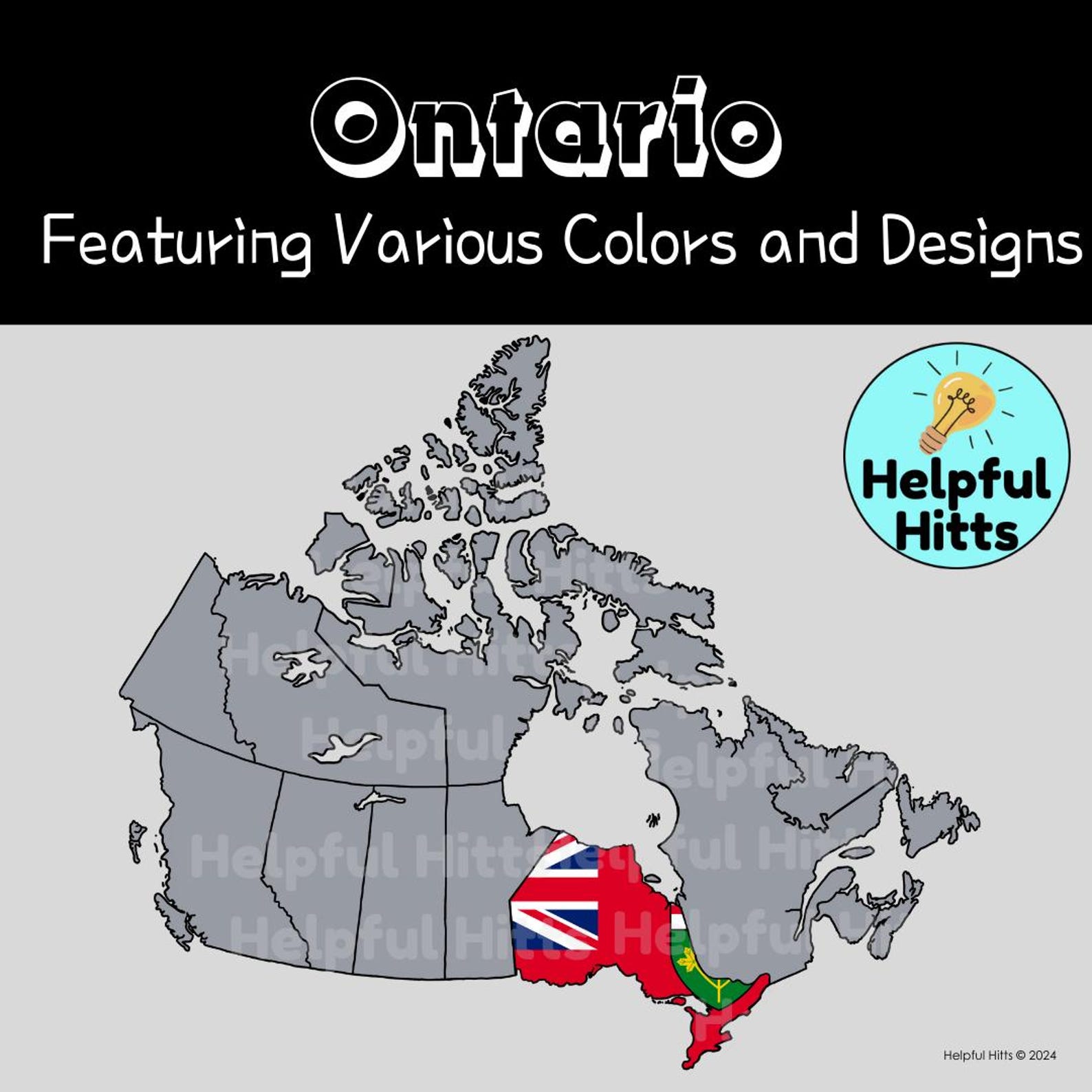 Ontario Map Set- Clip Art for Teachers, Geography, North America Map ...