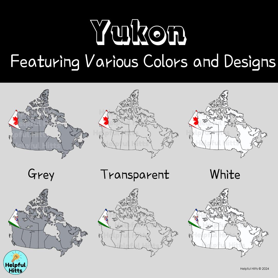 Yukon Map Set Clipart- Clipart for Teachers, Geography, Social Studies ...