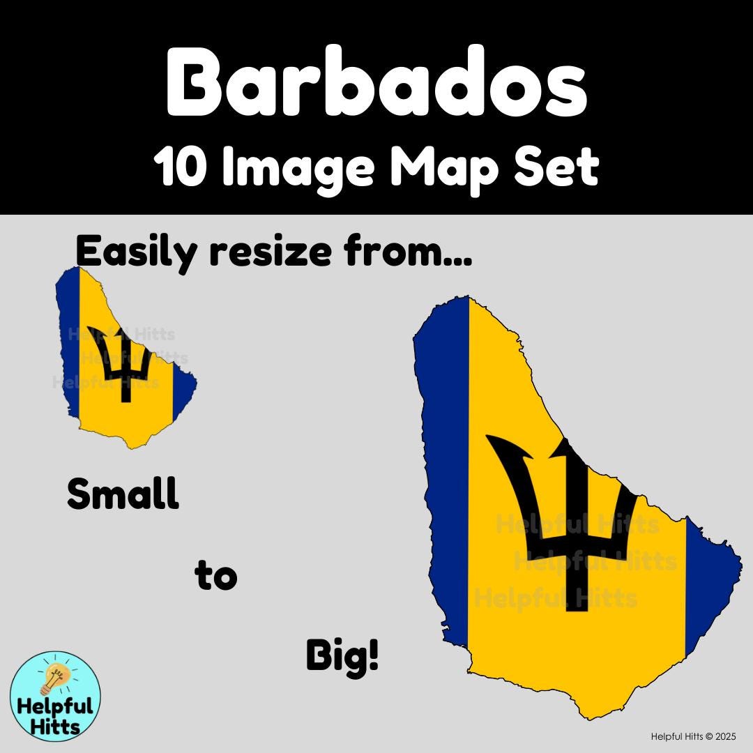 Barbados Map Clip Art Set: Caribbean Geography (10 PNG Images) - Etsy ...
