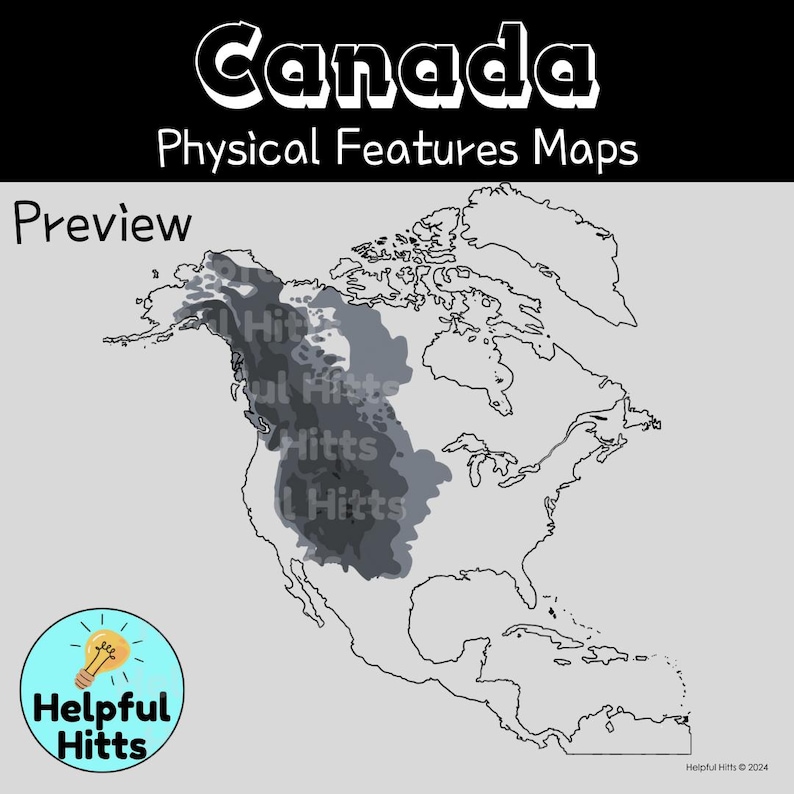 Canada Physical Features Map Set: Clip Art for Teachers (21 PNG Images ...