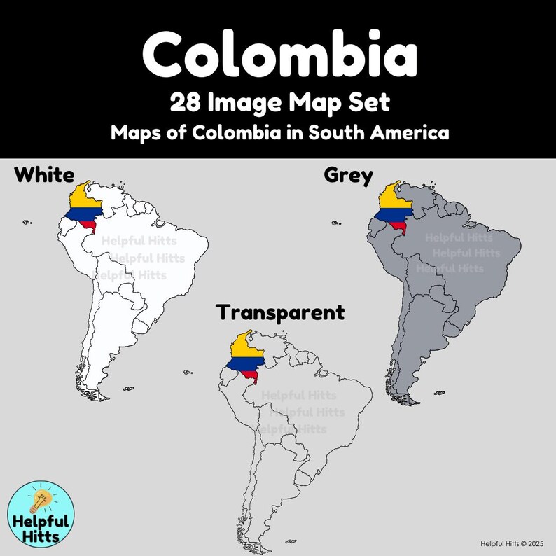 Colombia Map Clip Art Set: South America Geography (28 PNG Images) - Etsy