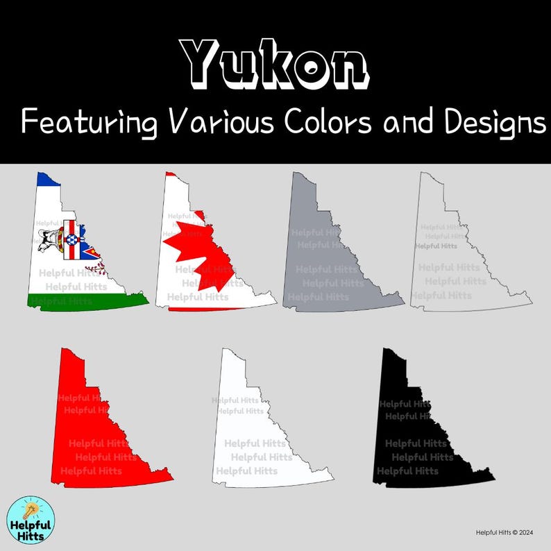Yukon Map Set Clip Art (21 PNG Images) - Etsy