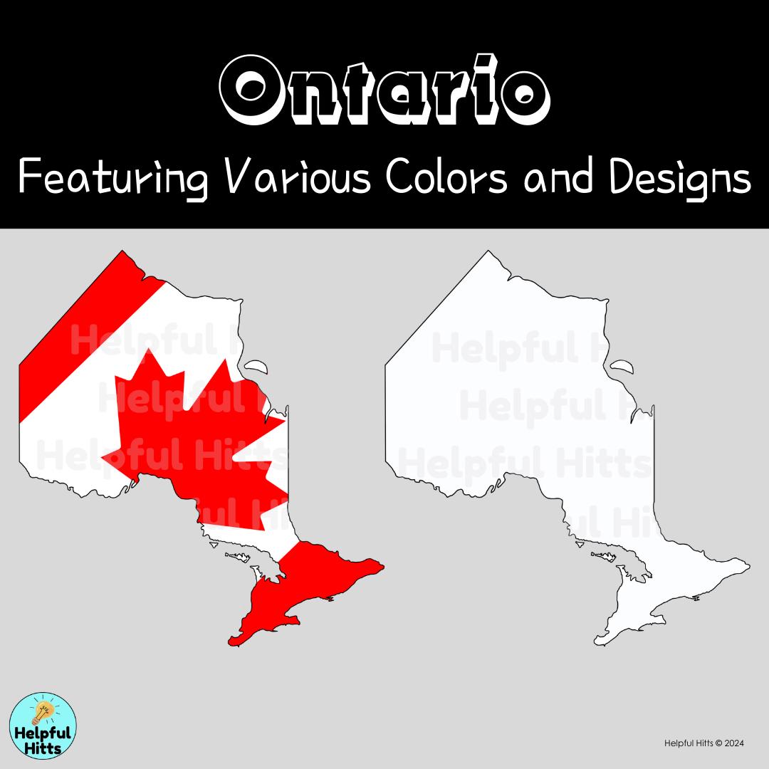 Ontario Map Set- Clip Art for Teachers, Geography, North America Map ...