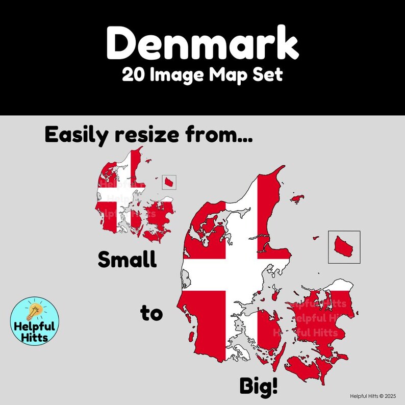 Denmark Map Clip Art Set: Teacher Geography Resources (20 PNG Images ...