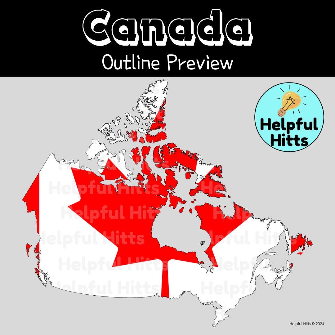 Canada Map Set Clipart- Clip Art for Teachers, Geography, Social ...