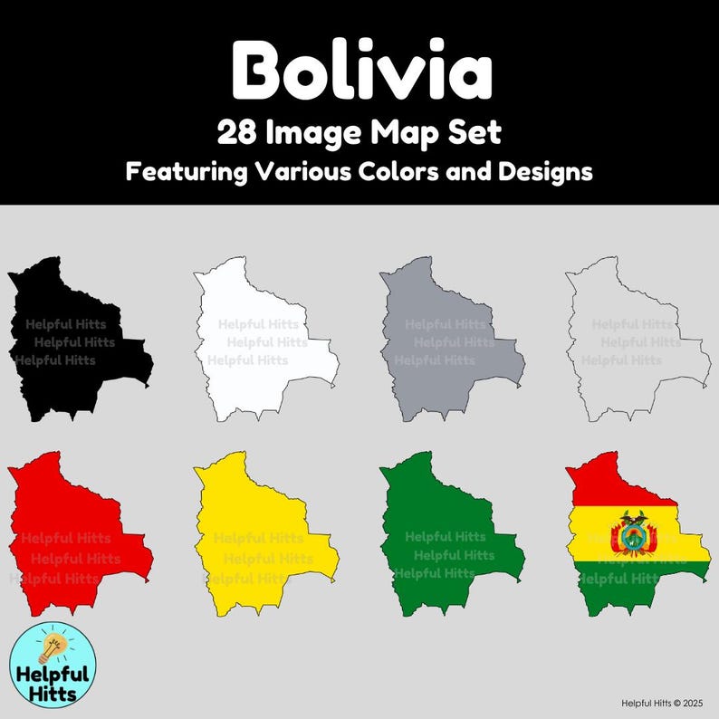 Bolivia Map Clip Art Set: South America Geography (28 PNG Images) - Etsy