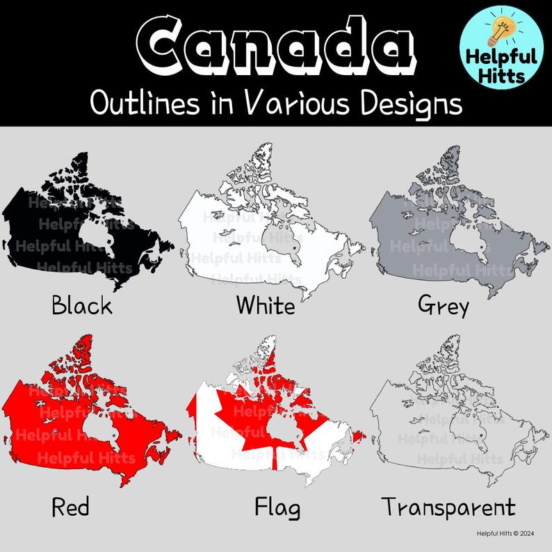 Canada Map Set Clipart- Clip Art for Teachers, Geography, Social ...