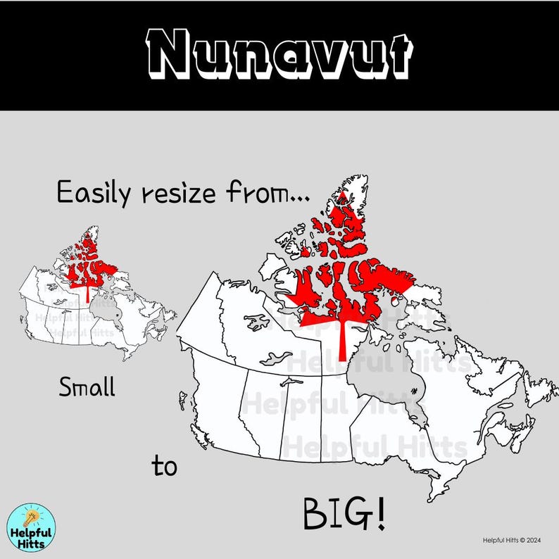 Nunavut Map Set Clip Art (21 PNG Images) - Etsy