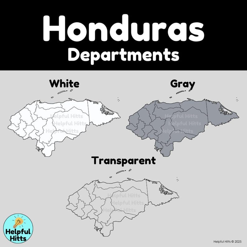 Honduras Map Clip Art Set: Geography Resources (24 PNG Images) - Etsy