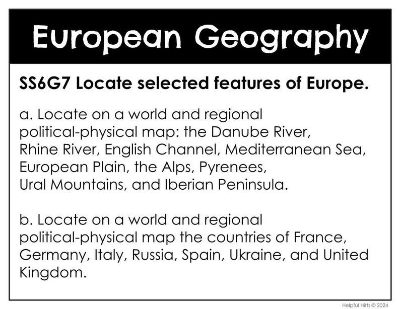 Europe Maps for Labeling SS6G7 - Etsy